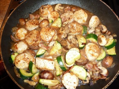 Seared Scallops Primavera - Dunlop Brothers Family Cookbook
